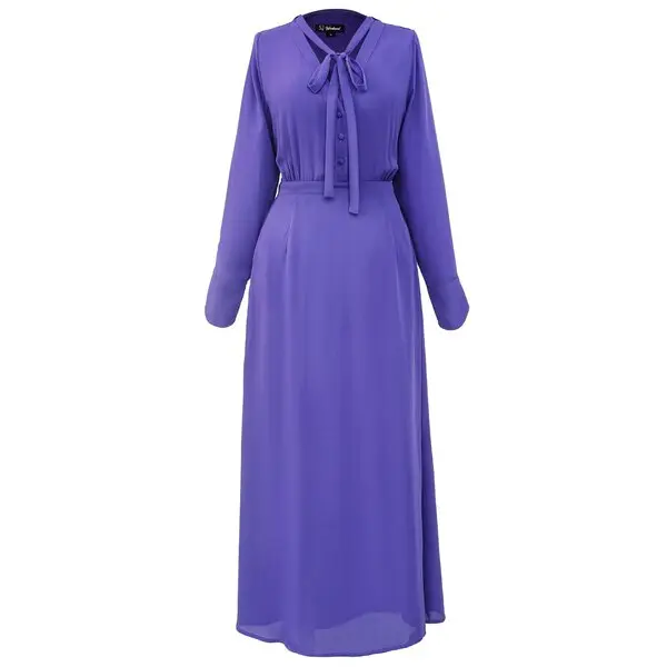 SMART AND JOY V-neckline Long Blouse-dress - Purple