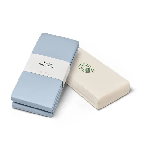 HOUSE OF BENGAL Sateen Fitted Sheet Double - Blue