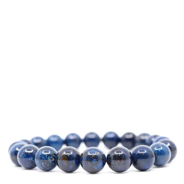 Shar Oke Brown / Blue Shattuckite Beaded Bracelet - Brown/blue