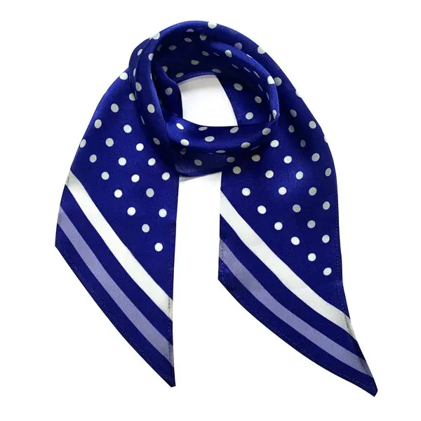 INGMARSON Polka Dot Silk Neck Scarf Electric - Blue