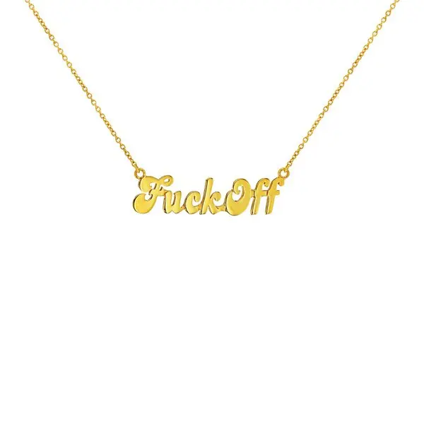 TRUE ROCKS Fuck Off Necklace 18kt -plated Silver - Gold