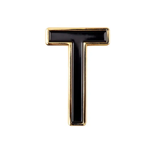 MAKE HEADS TURN Enamel Letter T Pin - Black