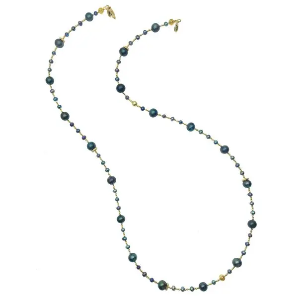 FARRA Removable Freshwater Pearls Glasses Chain - Black