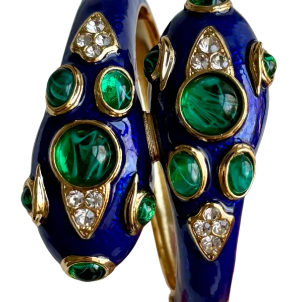 LAURA GRAY Cobalt Double Headed Snake Bracelet - Blue