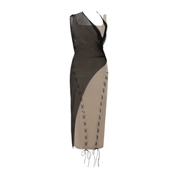 PCFG Neutrals / Bodycon Dress With Tulle - Black