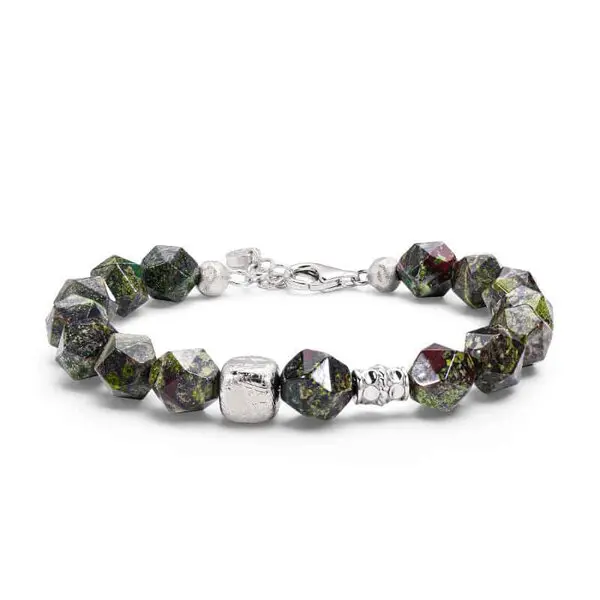 AWNL Dragon's Blood Jasper & Meteorite Bracelet - Green