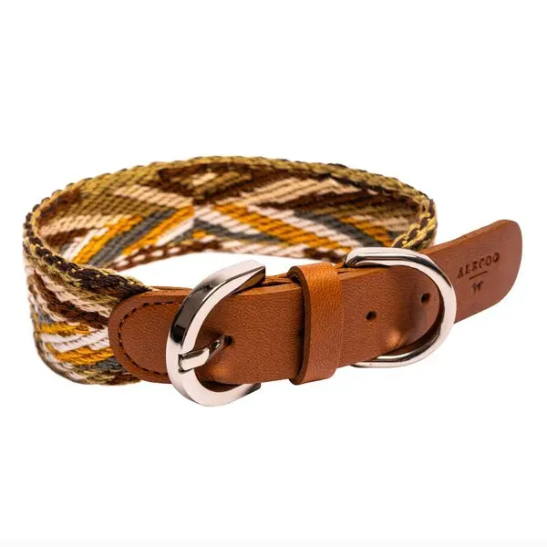 ALECOO Ethno Dog Collar Ananda Earth - Black