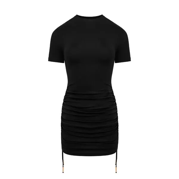 MANDRAGORA Fitted Dress With Adjustable Length In Viscose – Carlo - Black