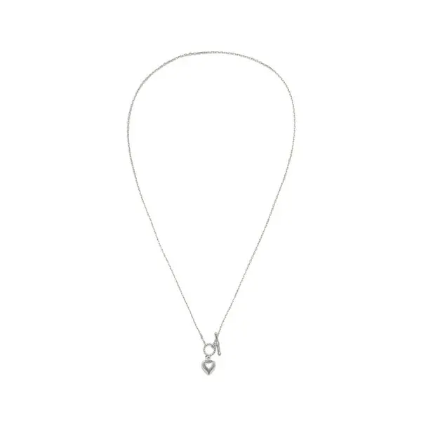 SHABELLA NYC Simple Heart Necklace - Silver