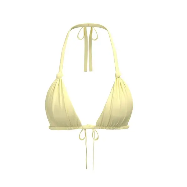 BLACKBOUGH SWIM Roan Knotted Triangle Top / Butter - Yellow