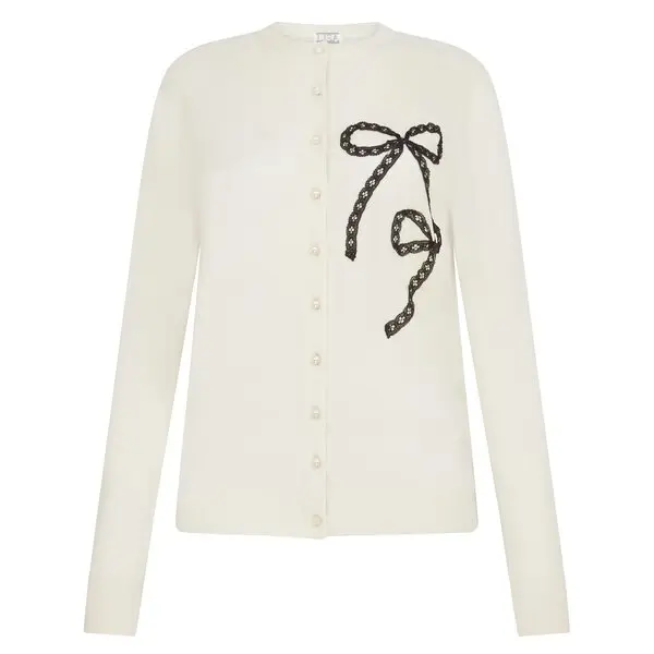 LISA THE LABEL Angel Baby Love Cardigen In Créme - White