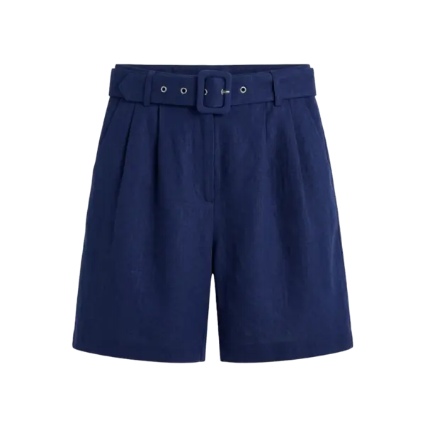 ASHITA FERNANDES Asymmetric Square Neck Crop Top – Navy
