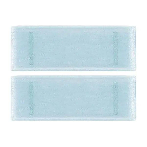 Turgla Home Glass Dinnerware Rectangular Glass Platter Set Of Two - Blue