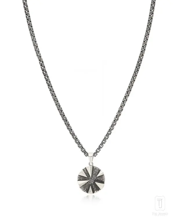 THE JEWELZ Helios Sterling Pendant Oxidized Finish Pendant - Silver