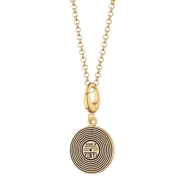 LILY CHARMED Plated Vinyl Record Charm Necklace - Gold