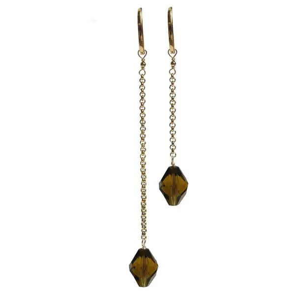 MARQUISE SWIM Gold / Brown Bikini Charms M&me Marquise Topaz Crystal & Gold - Gold/brown