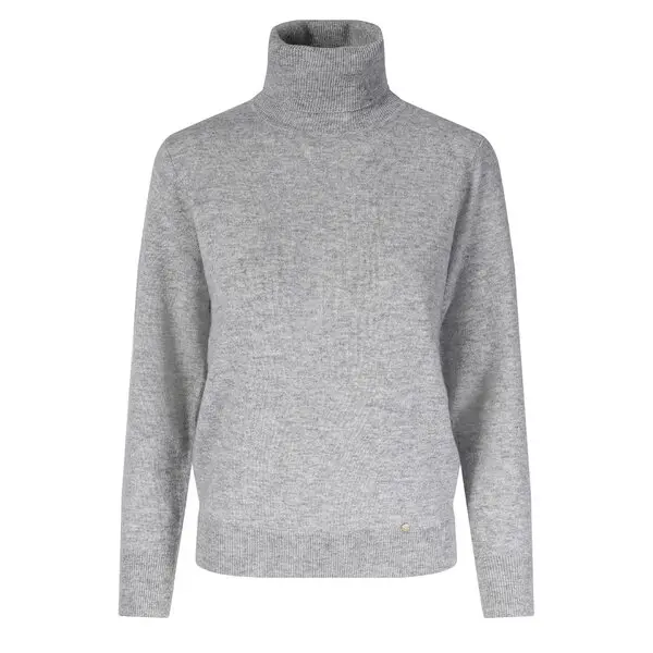 TIRILLM Cassie" Cashmere Turtle Neck Pullover - Grey