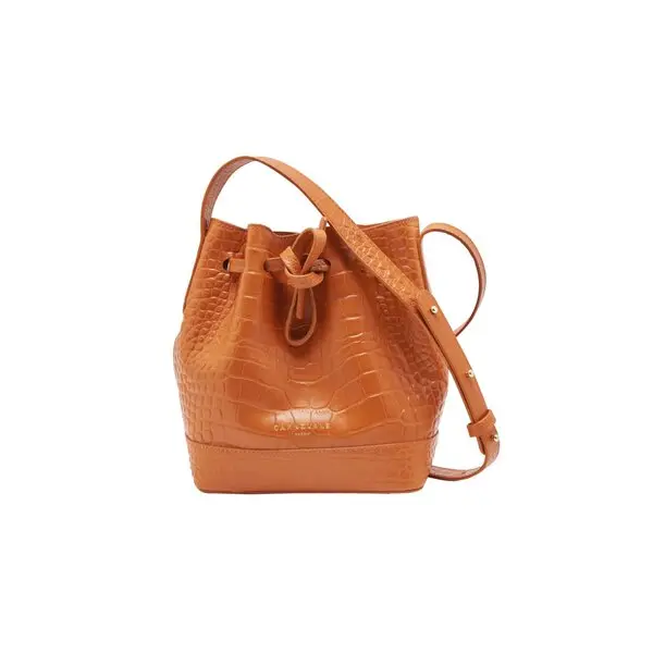 CARNEVALE Mini Telma Coco Tan Bucket Bag - Orange