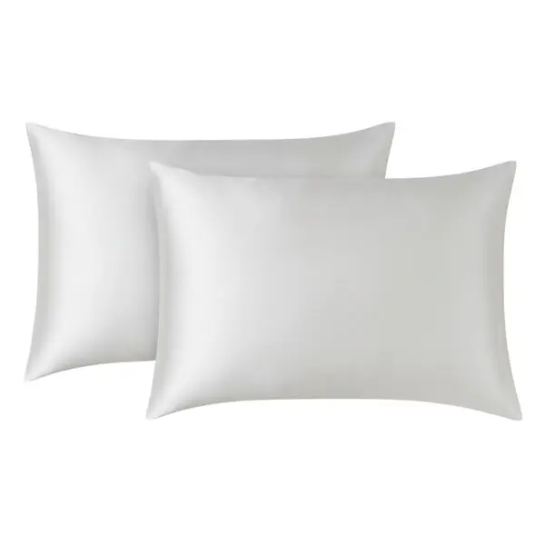 SILK AND BEARS Pearl Set Of Two Mulberry Silk Pillowcases – Pure Silk, Envelope Style - White