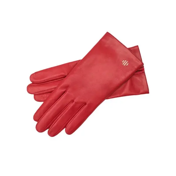 1861 GLOVE MANUFACTORY Hamerli Claire Rosso Leather Gloves - Red