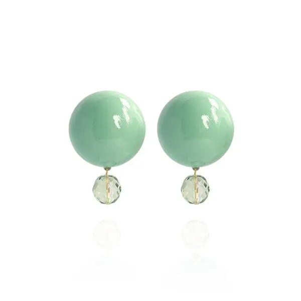 SAULE LABEL Luna Earrings In Sweet Mint - Green