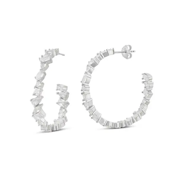 SHYMI Multi Shape Hoop Earrings - Silver