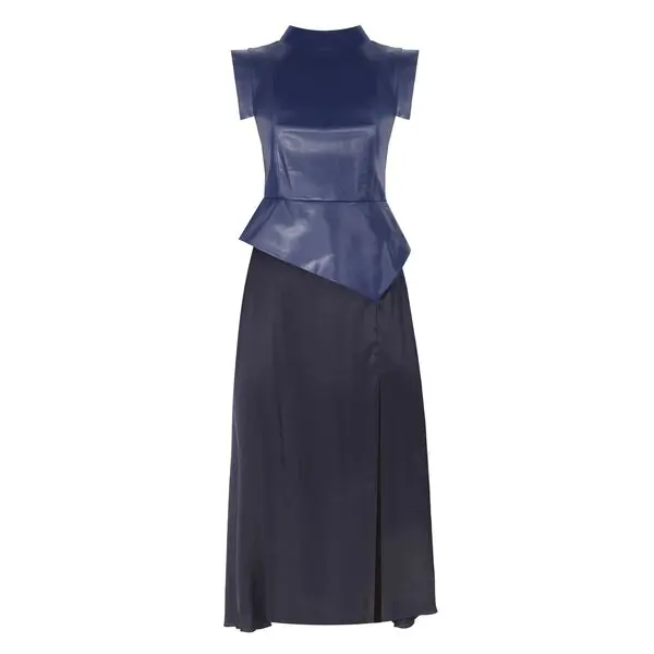 MIRIMALIST Concrete Navy Midi Dress - Blue