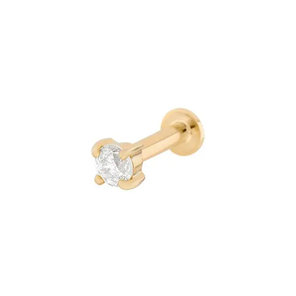 ZOHREH Diamond Solitaire Flat Back Earring Solid 9k - Gold