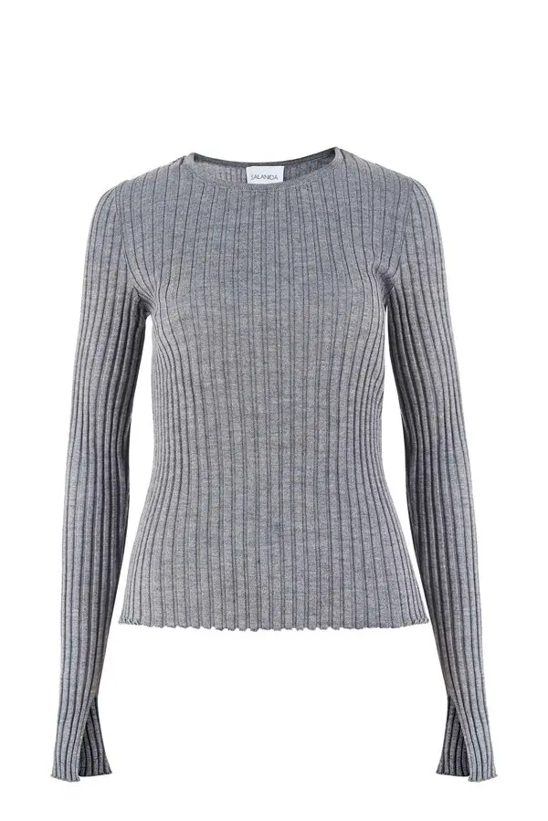 SALANIDA Brera Merino Long-sleeve Top Light - Grey