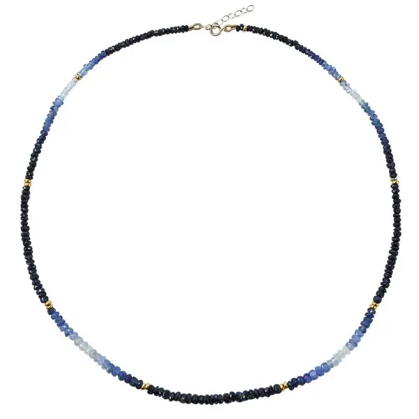 BOMBYX HOUSE Sapphire Ombre Gold Station Necklace - Blue