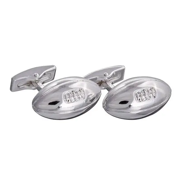 GRESHAM BLAKE Rugby Ball Cufflinks - Silver