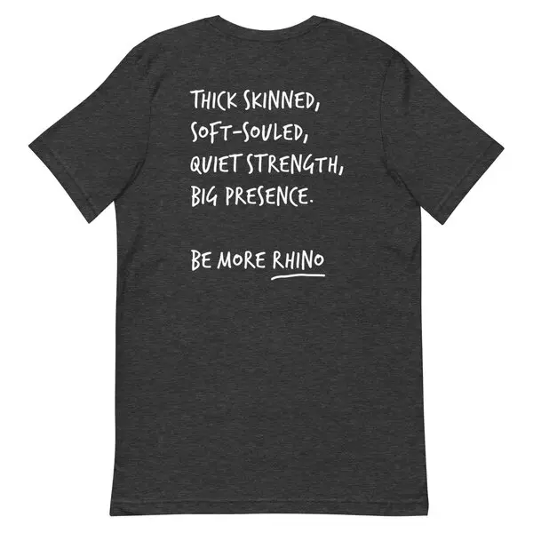 ANCHOR & CREW Heather Think Ocean Rhino Aspirations Cotton Embroidered T-shirt - Black