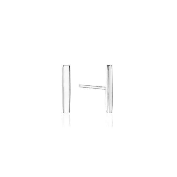 LILY & ROO Plain Bar Stud Earrings - Silver