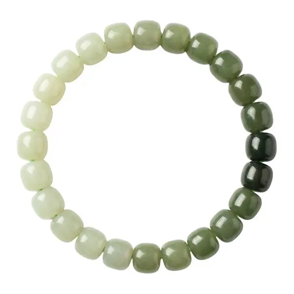 SEREE Ombre Beaded Jade Bracelet - Green