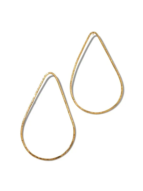 JAREDJAMIN Tereza Hammered Single Teardrop Post Earrings - Gold