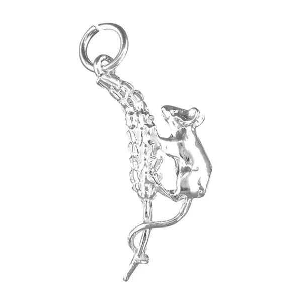KAIZARIN Chinese Calendar Rat Charm On Chain - Silver