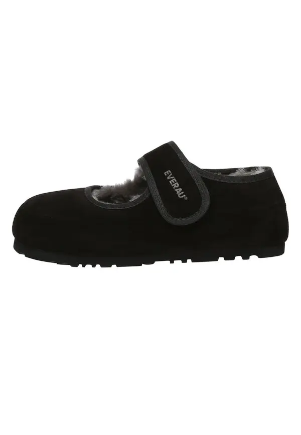 EVERAU AUSTRALIA Teal Adjustable Strap Slippers - Black