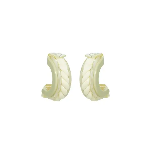GISSA BICALHO Earring Half Hoop Rope And Shell Clay - Grey