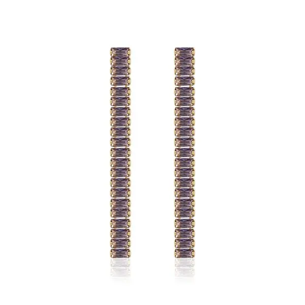 RARE MATTERS JEWELRY Crystal Beam Earrings - Grey