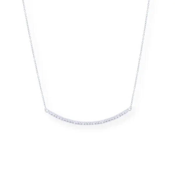 INARI JEWELLERY Silver / White Solstice Arc Necklace Sterling Sliver White Topaz - Silver/white
