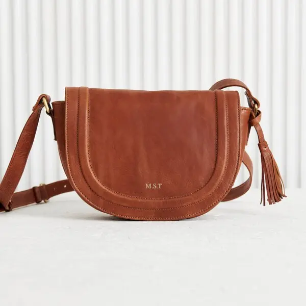 VIDA VIDA Handmade Full Grain Leather Saddle Bag - Brown