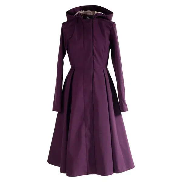 RAINSISTERS Waterproof Hooded Coat In Ruby - Purple