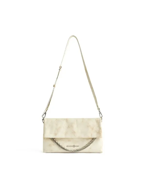 ORANGE CUBE Retro Messenger Bag Marble - White