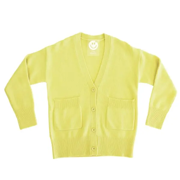 ZENZEE Cashmere V-neck Cardigan Chartreuse - Yellow