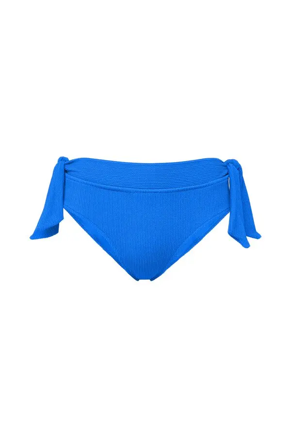 CHANGE OF SCENERY Double Tie Midrise Bottom Grotto Textured Stripe - Blue