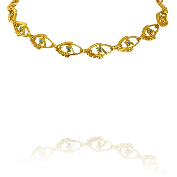 EYECONIC BY SAMAR AJRAM Salma Evil Eye Choker Necklace - Gold