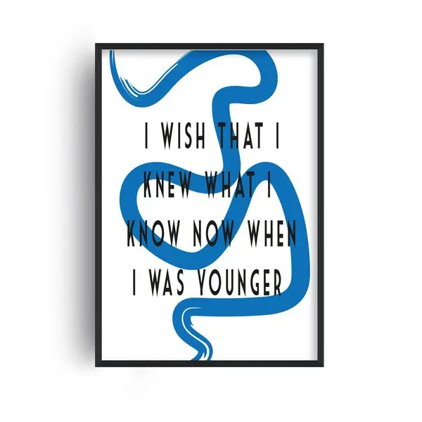 FANCLUB Black / Blue When I Was Older Retro Music Inspired Giclée Art Print A3 - Black/blue