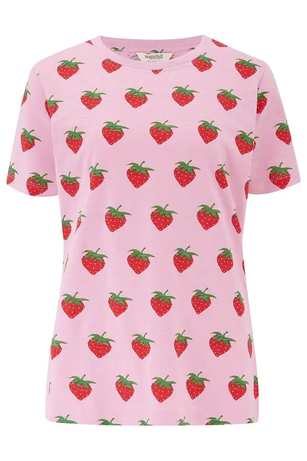 SUGARHILL BRIGHTON Maggie T Shirt Strawberries - Pink