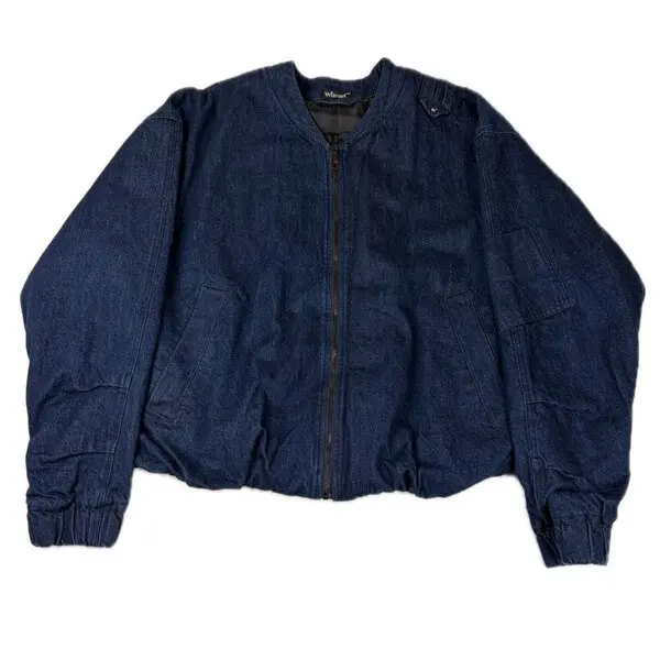 WIN OUT Balloon Denim Bomber - Blue