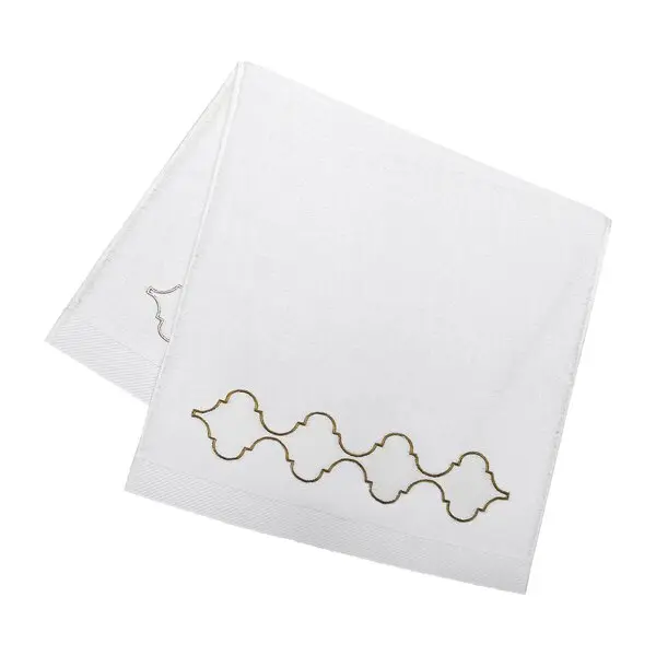 KM HOME COLLECTION Catena Embroidery Face Towel - White